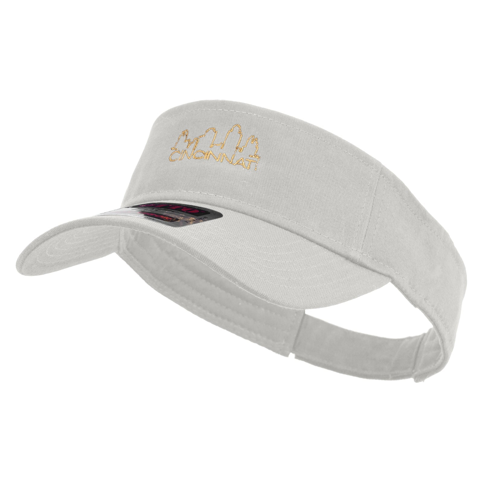 Cincinnati Skyline Embroidered Cotton Twill Sun Visor - White OSFM ...