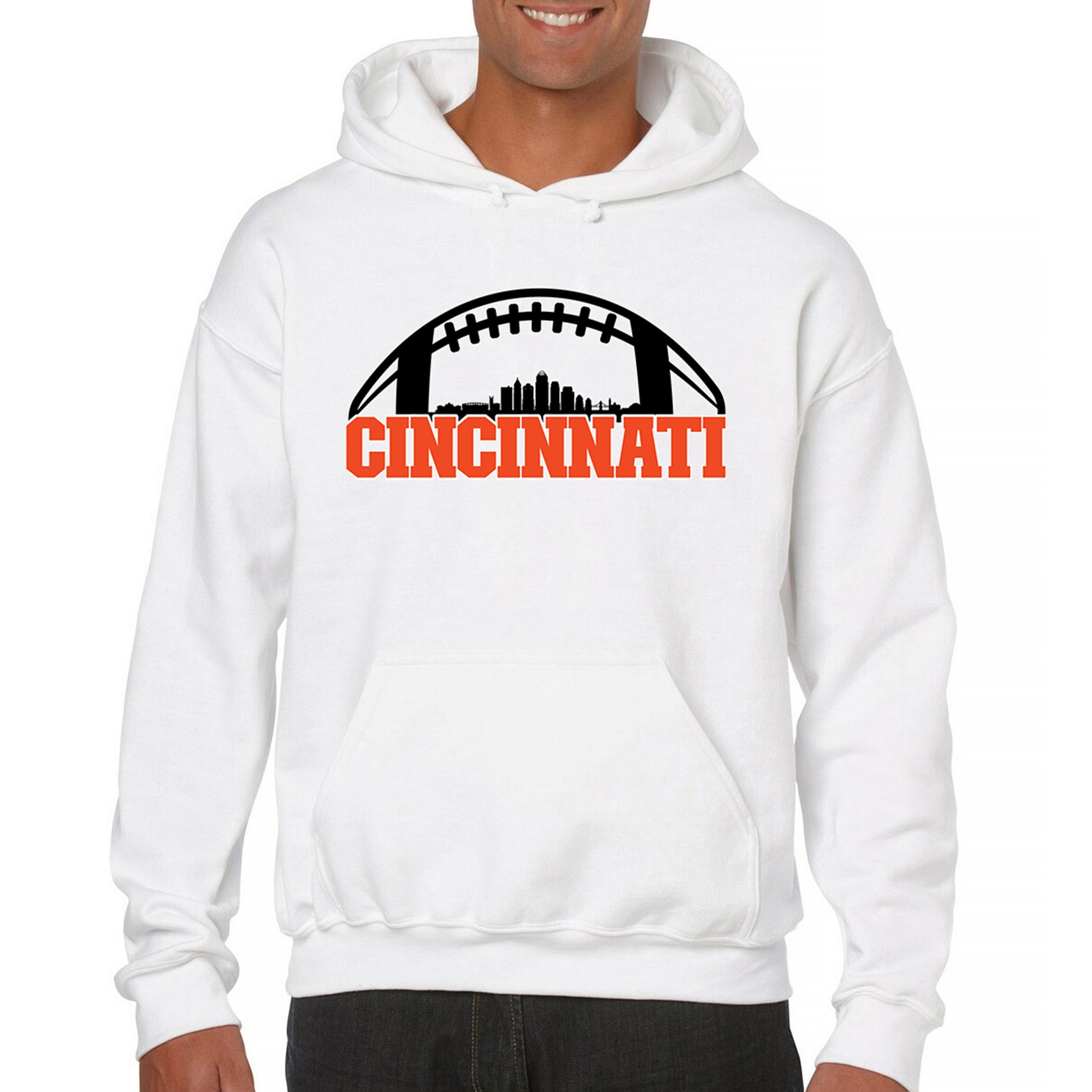 Cincinnati Skyline Football Sweatshirt Bleed Orange and Black Game Day ...
