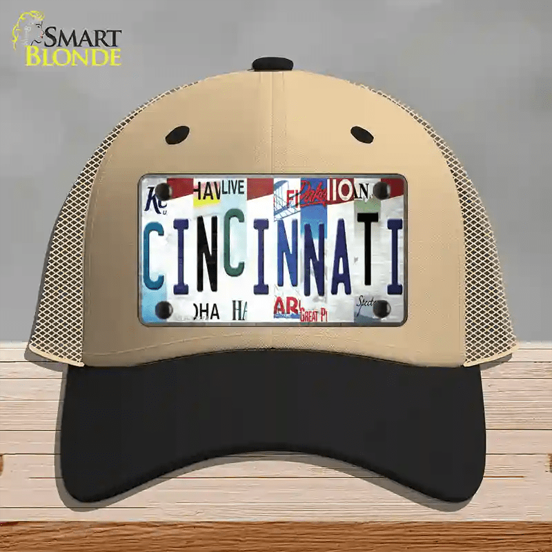 Cincinnati Strip Art Novelty License Plate Hat Tag Mesh Khaki|Black ...