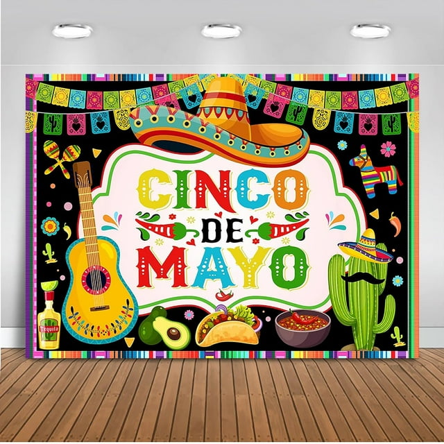 Cinco De Mayo Backdrop Mexican Fiesta Birthday Party Background Mexico ...