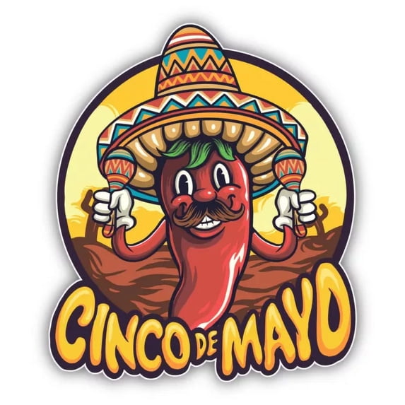 Cinco De Mayo Character Sticker Phone Decal Water Bottle Stickers Car ...