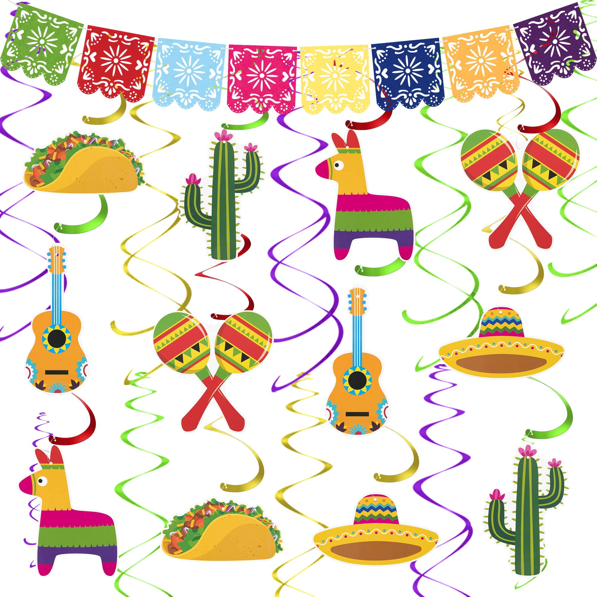 Cinco De Mayo Decorations, 37 PCS Fiesta Party Decorations Fiesta ...