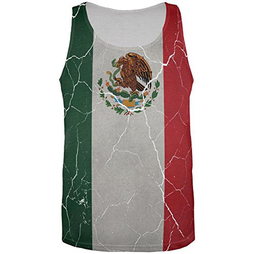 Cinco De Mayo Distressed Mexican Flag All Over Mens Tank Top Multi X-LG ...