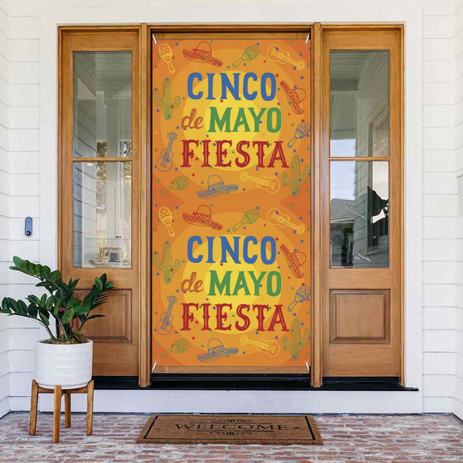 Cinco De Mayo Door Cover Decoration Backdrop Banner Porch Sign ...