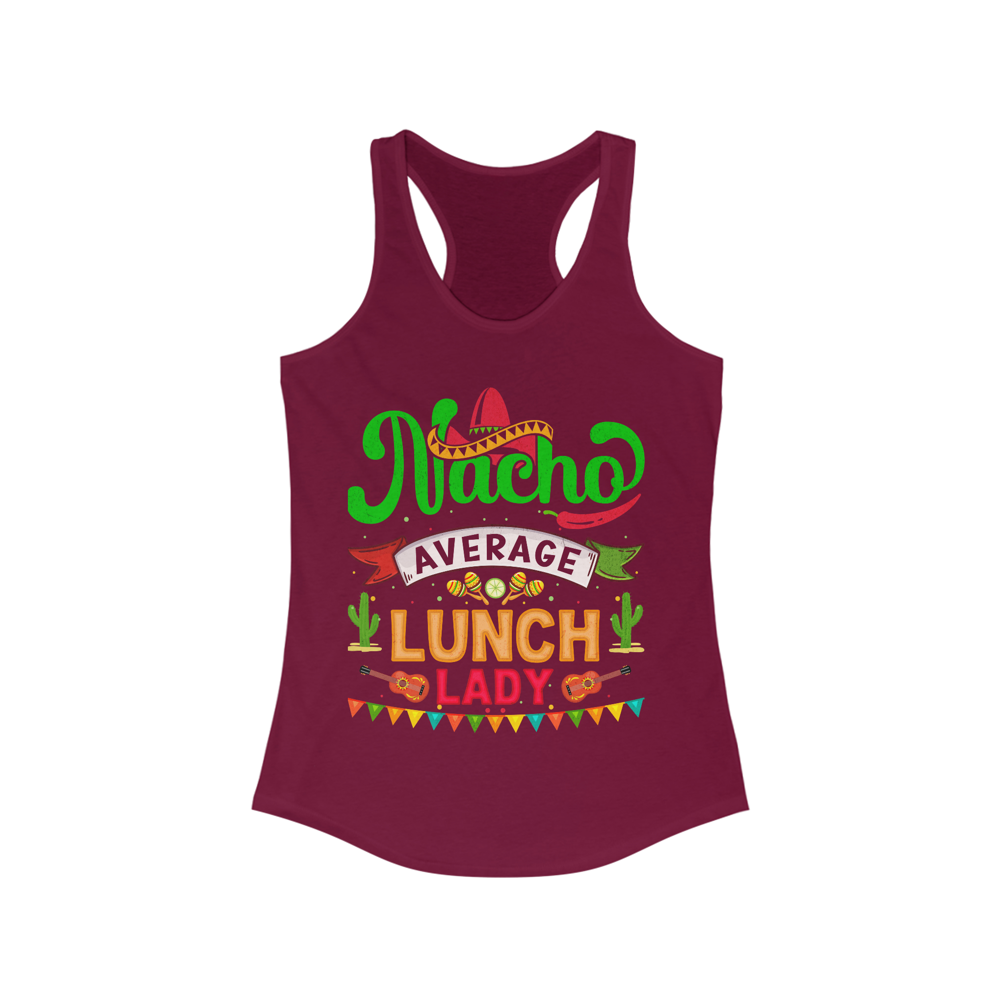 Cinco De Mayo Fiesta Mexican Women Racerback Tank, Nacho Average Lunch ...