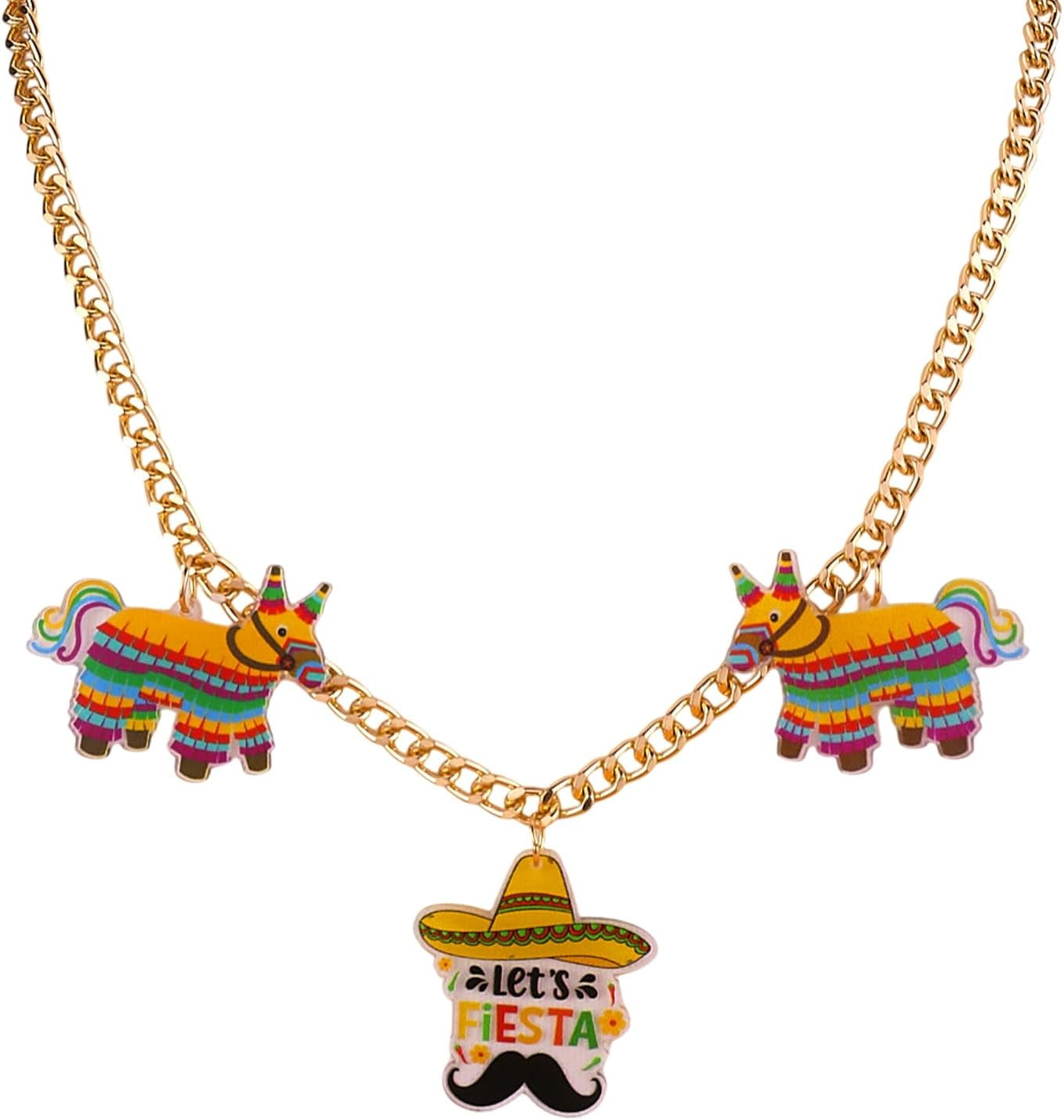 Cinco De Mayo Fiesta Necklaces for Women Mexican Pepper Hat Pinata ...