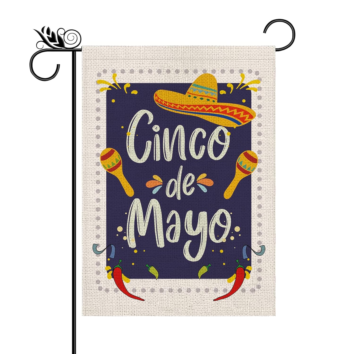 Cinco De Mayo Garden Flag Vertical Double Sided Sombrero Mexican Fiesta ...