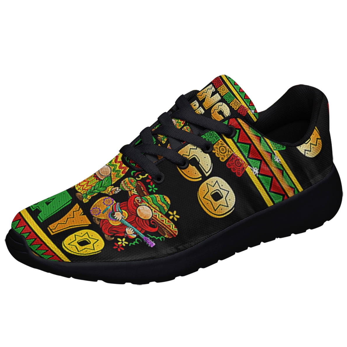 Cinco De Mayo Gnomes Mexico Shoes Sneakers for Women Men Black Size 11 ...