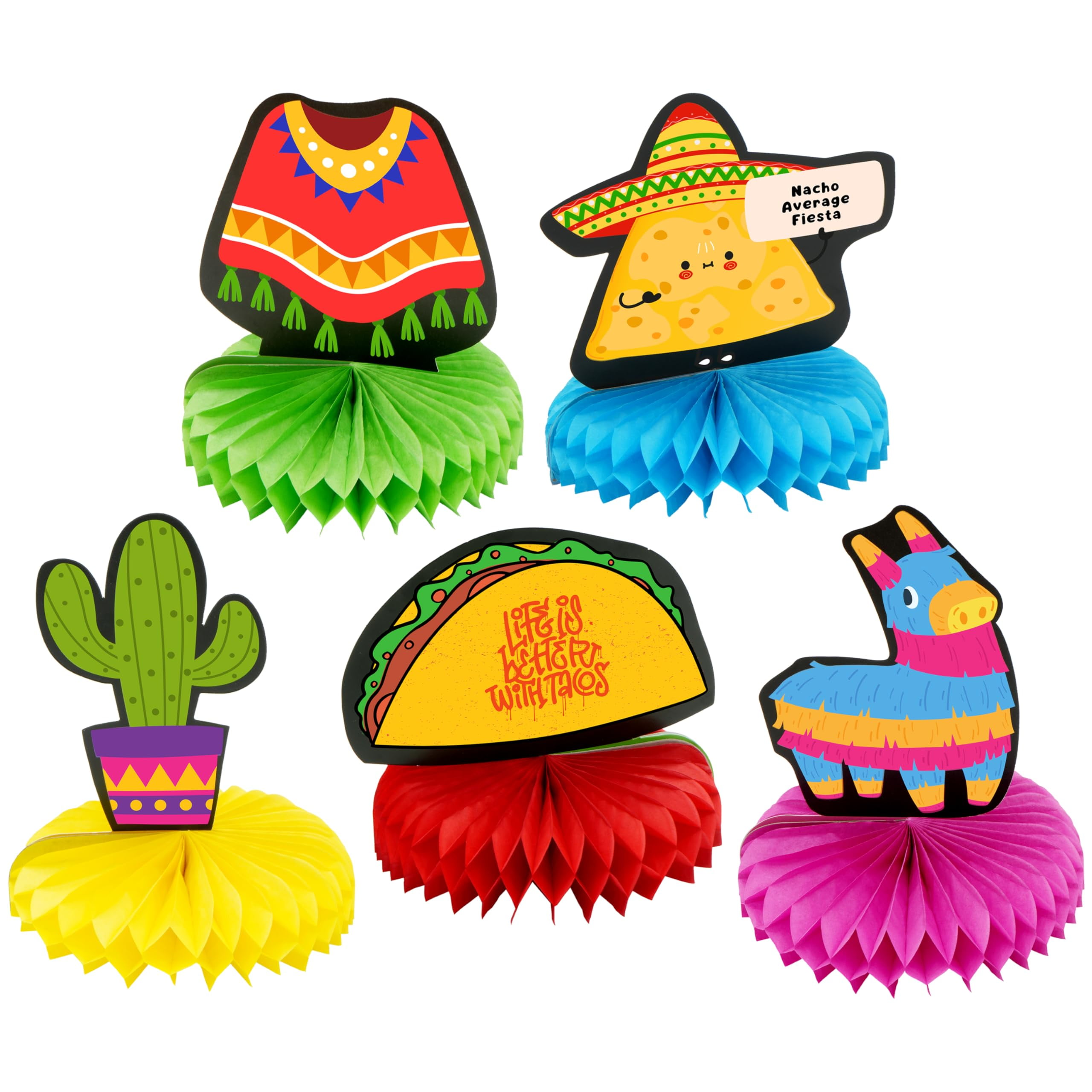Cinco De Mayo Honeycomb Centerpieces, 5 Pack, Fiesta Paper Honeycomb ...