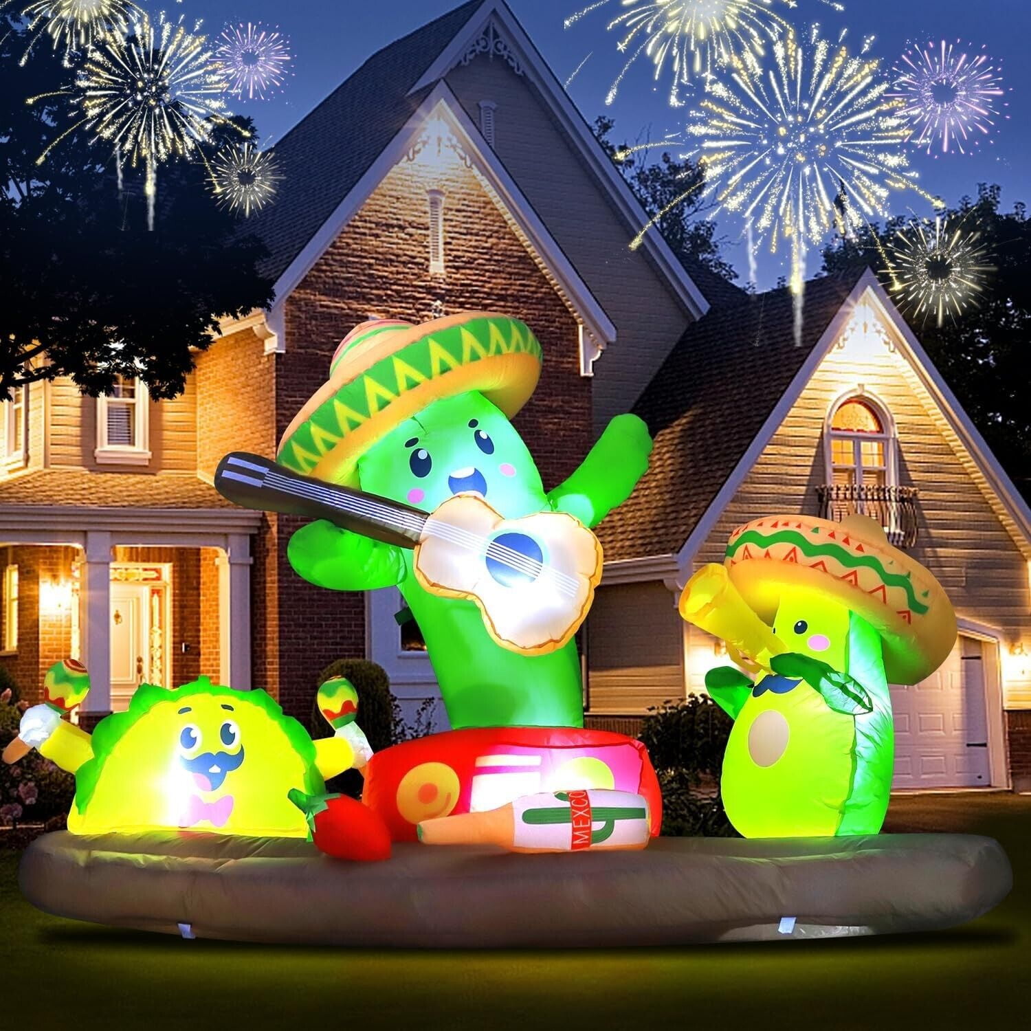 Cinco De Mayo Inflatable Decorations 6 FT Fiesta Cactus Airblown Yard ...