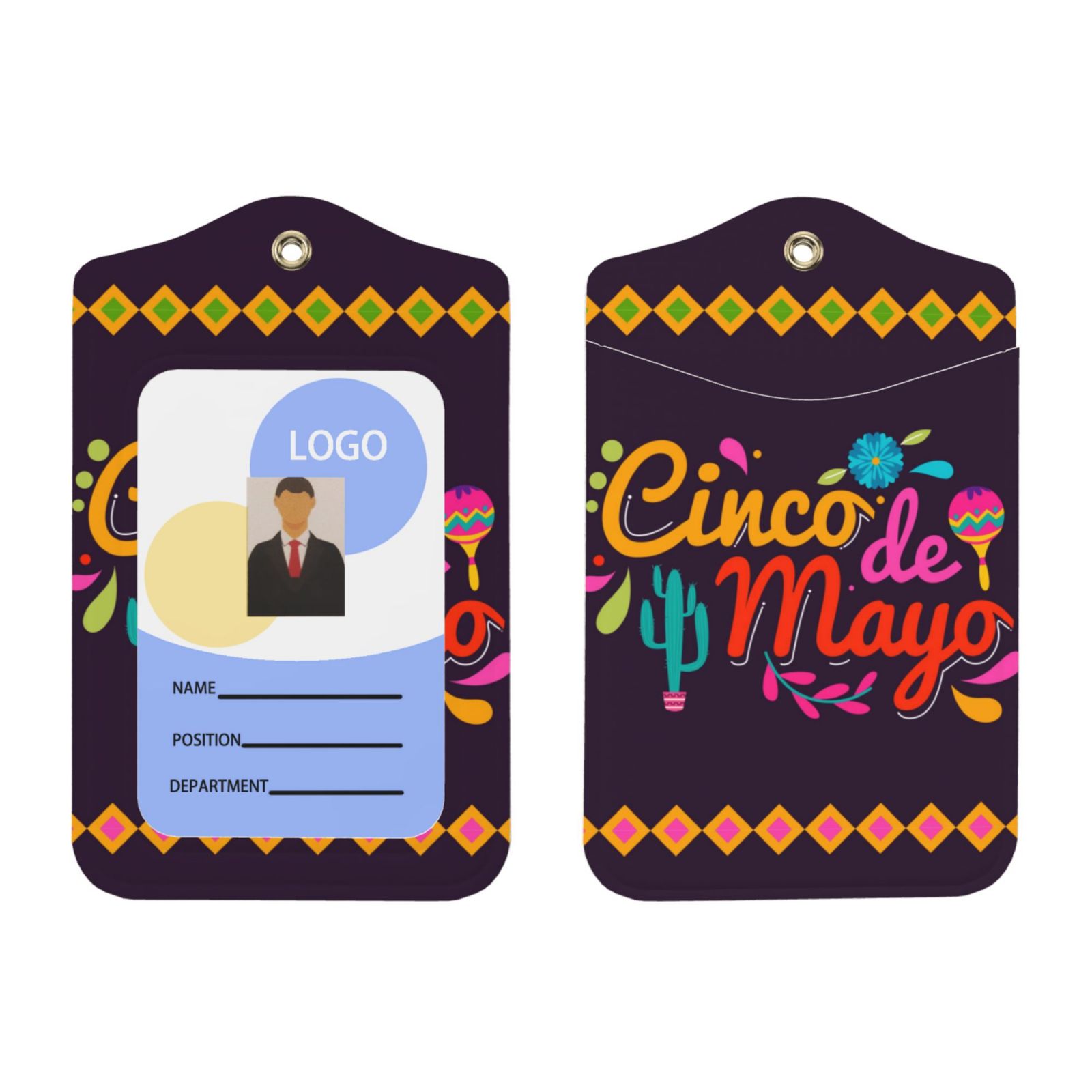 Cinco De Mayo Mexican Fiesta 2024 Id Card Badge Leather Holder Case ...