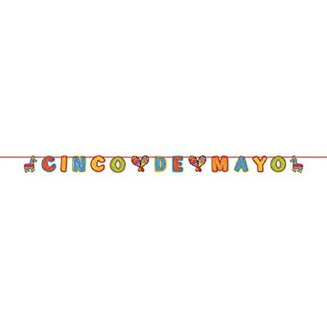 Cinco De Mayo Mexican Fiesta Party Glitter Paper Letter Banner ...