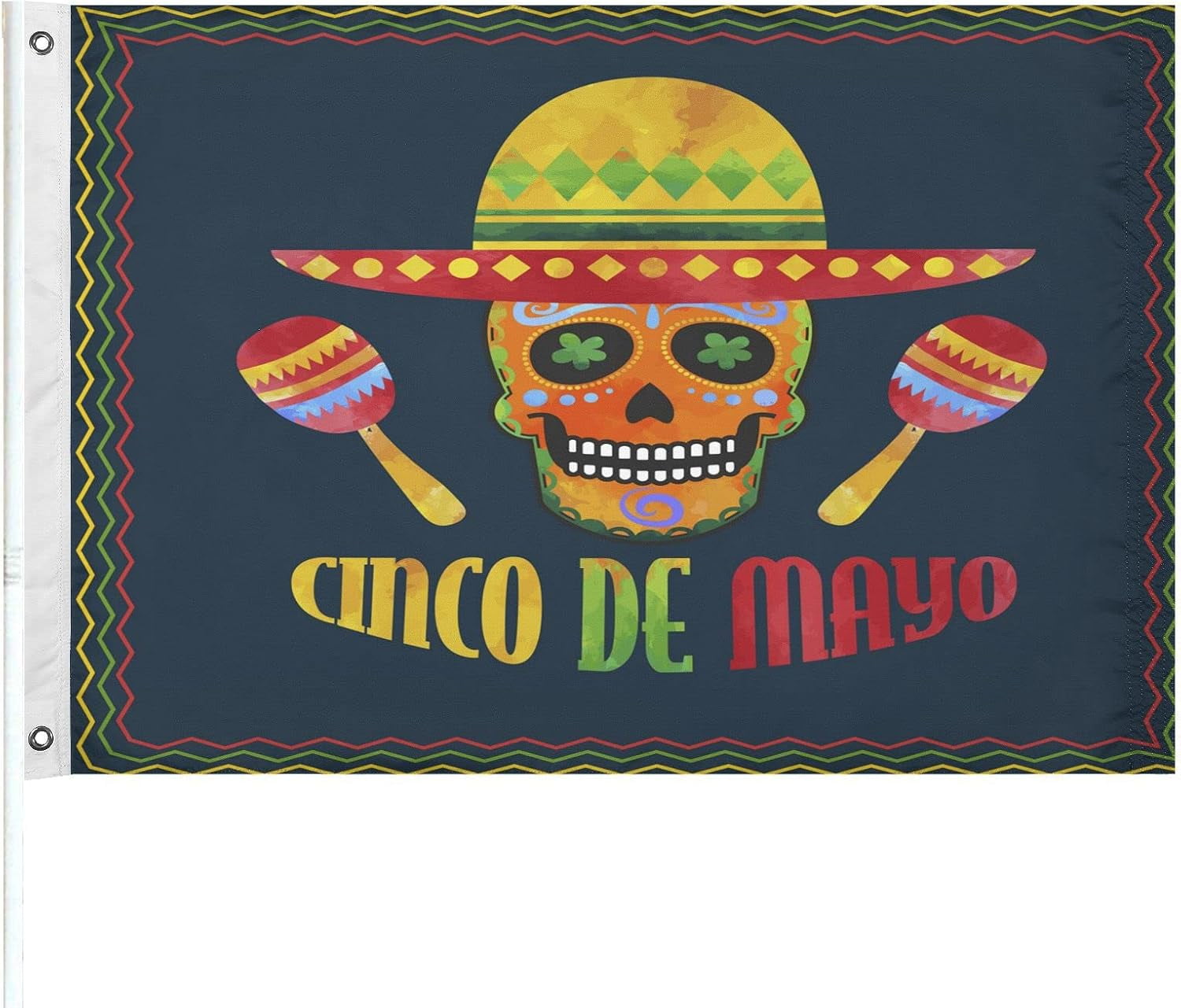 Cinco De Mayo Mexican Skull Maracas Flag Outdoor Garden Flag for ...