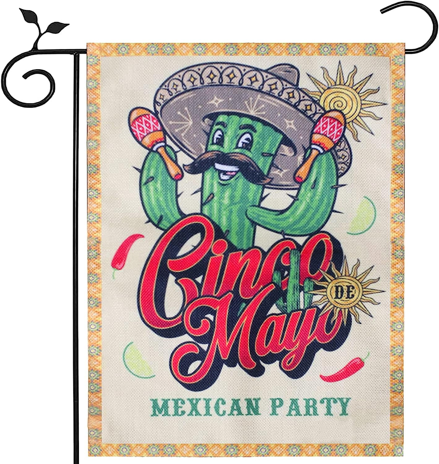 Cinco De Mayo Party Decorations - Flag - 12x18 Inch Cactus Mexican ...