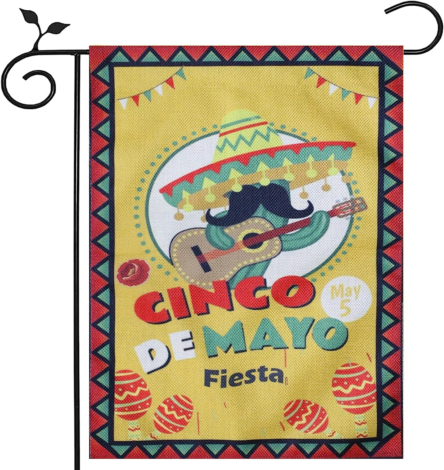 Cinco De Mayo Party Decorations - Flag - 12x18 Inch Cactus Mexican Flag ...