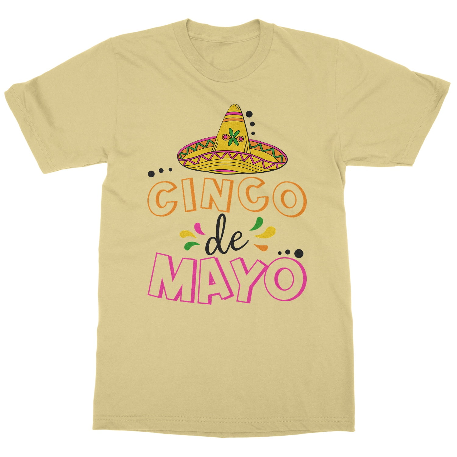 Cinco De Mayo - Sombrero Fiesta Fun Unisex T-Shirt (Sand, Large ...