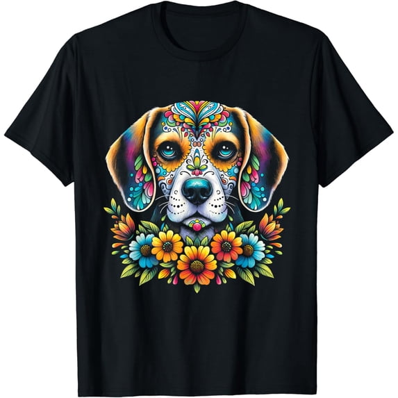 Cinco De Mayo Sugar Skull Flower Beagle Dog T-Shirt - Walmart.com