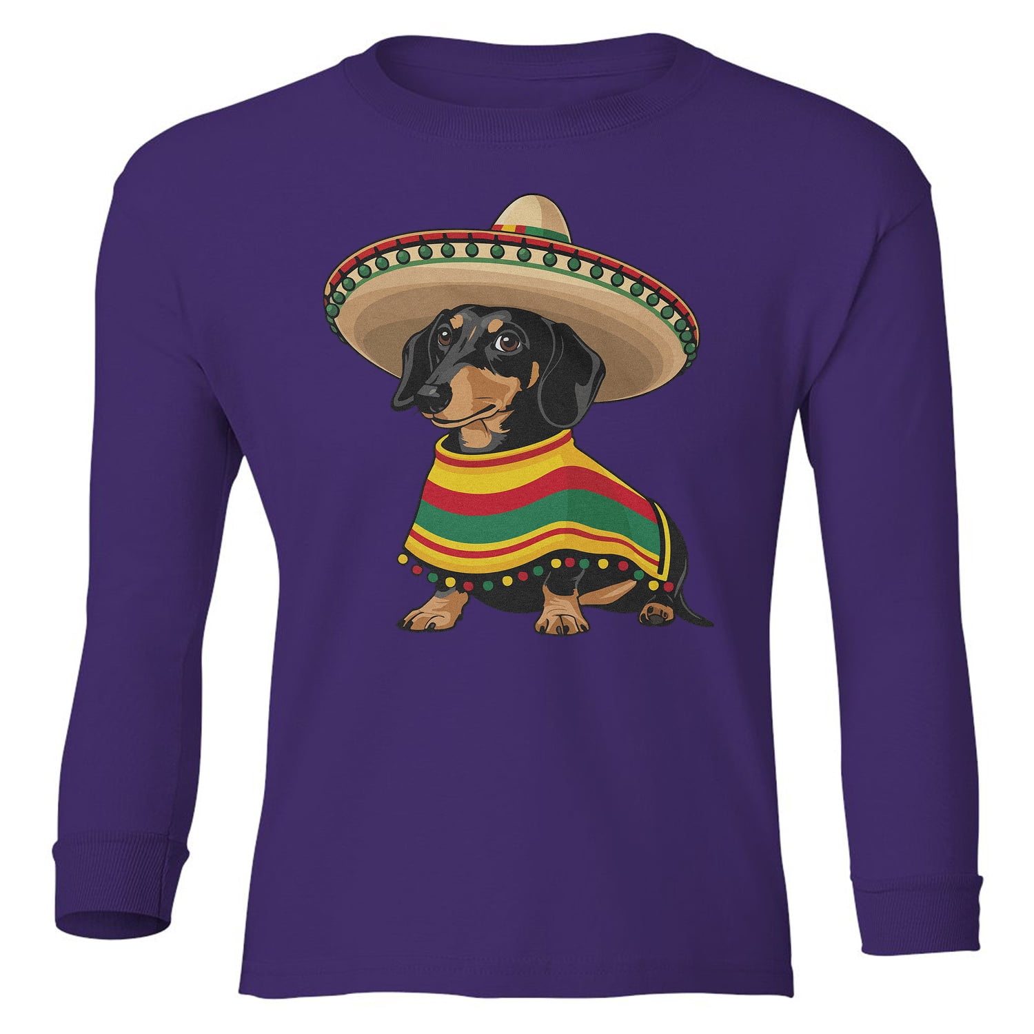 Cinco De Mayo Wiener Dog - Dachshund Fiesta Youth Long Sleeve T-Shirt ...