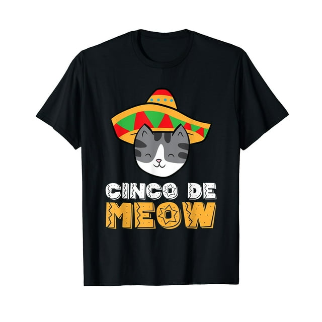 Cinco De Meow Cat With Sombrero Funny Cinco De Mayo T Shirt
