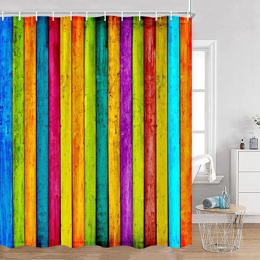 Cinco de Mayo Shower Curtains Mexican Serape Colorful Stripes Vertical Lines Latino Design ...