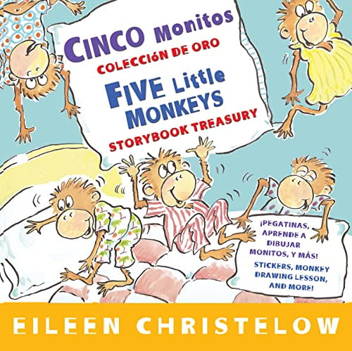 Pre-Owned Five Little Monkeys Storybook Treasury/Cinco Monitos Coleccion de Oro: Bilingual ...