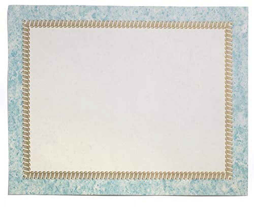 Cincture Standard Blue Certificate Paper, Gold Border, 8 1/2 Inch x 11 ...