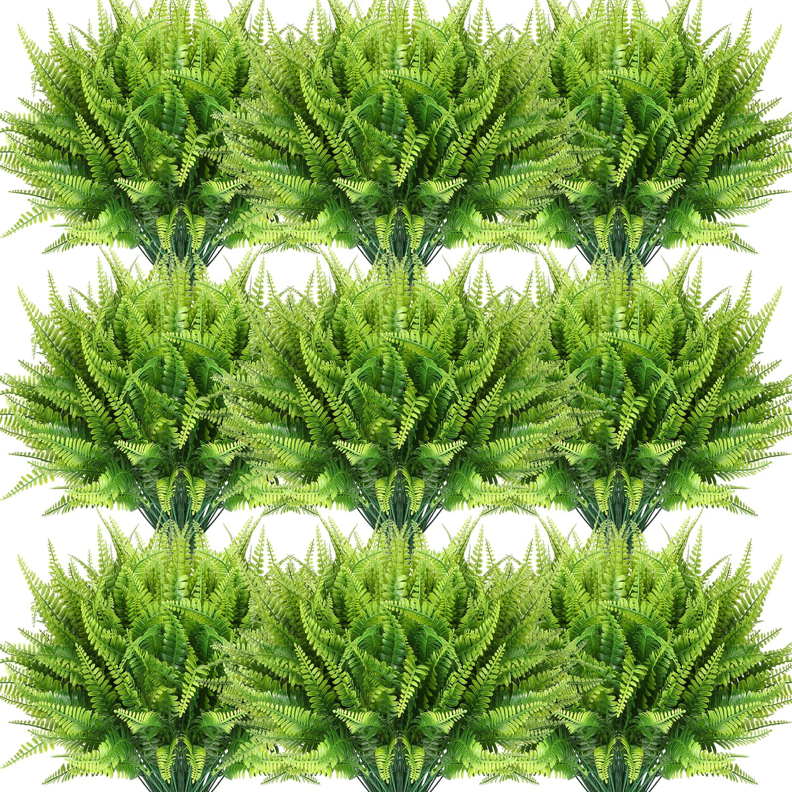 Cindeer 60 Pcs Artificial Boston Fern Plants Fake Boston Fern Stems UV ...