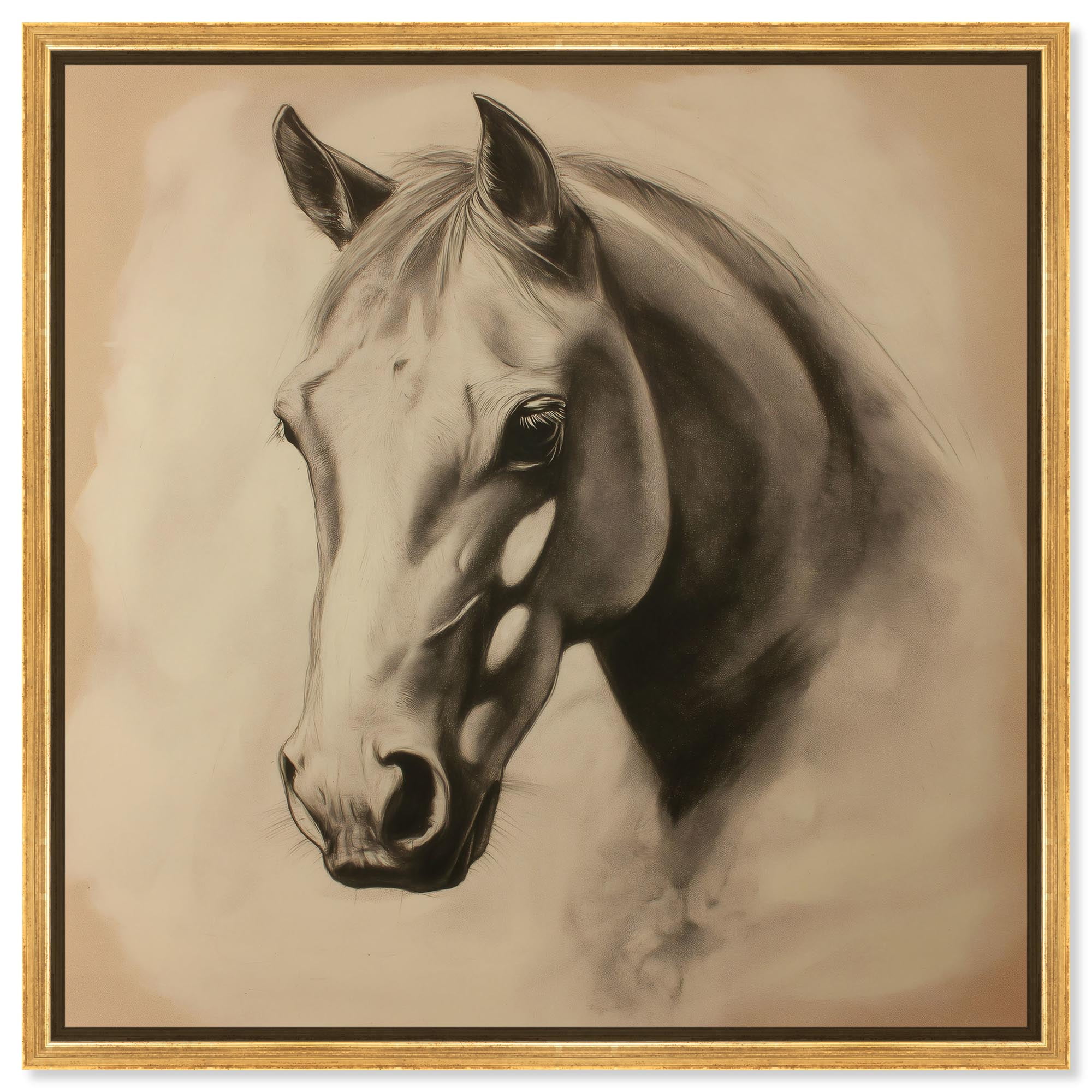 Cinder in the Dunes Canvas Animal Art Prints by Art Remedy, Gold Frame ...