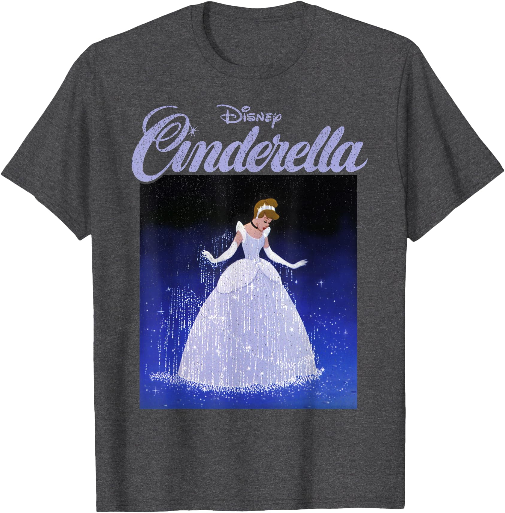 Cinderella 70th Anniversary Cinderella Dress Poster DTG Print Unisex T-Shirt,Dark Heather Grey ...