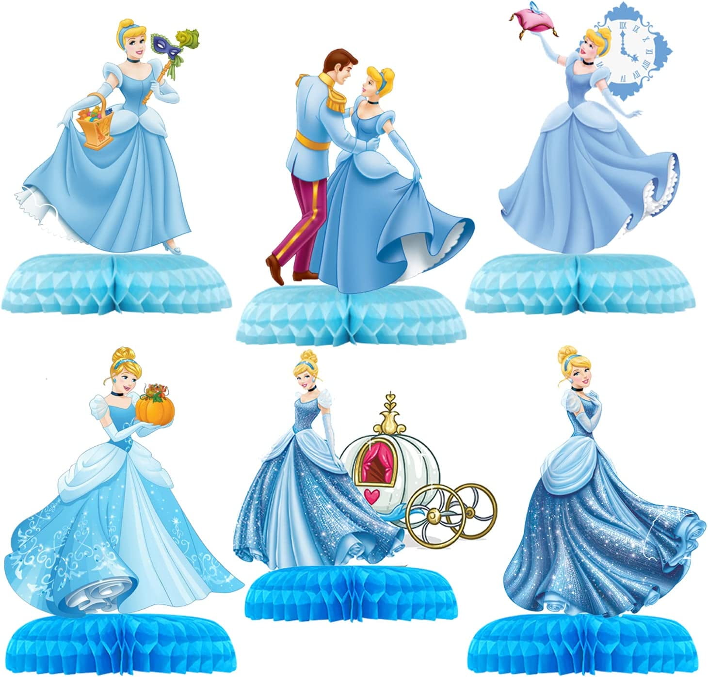 Cinderella Birthday Party Supplies - Honeycomb Centerpieces and Photo ...