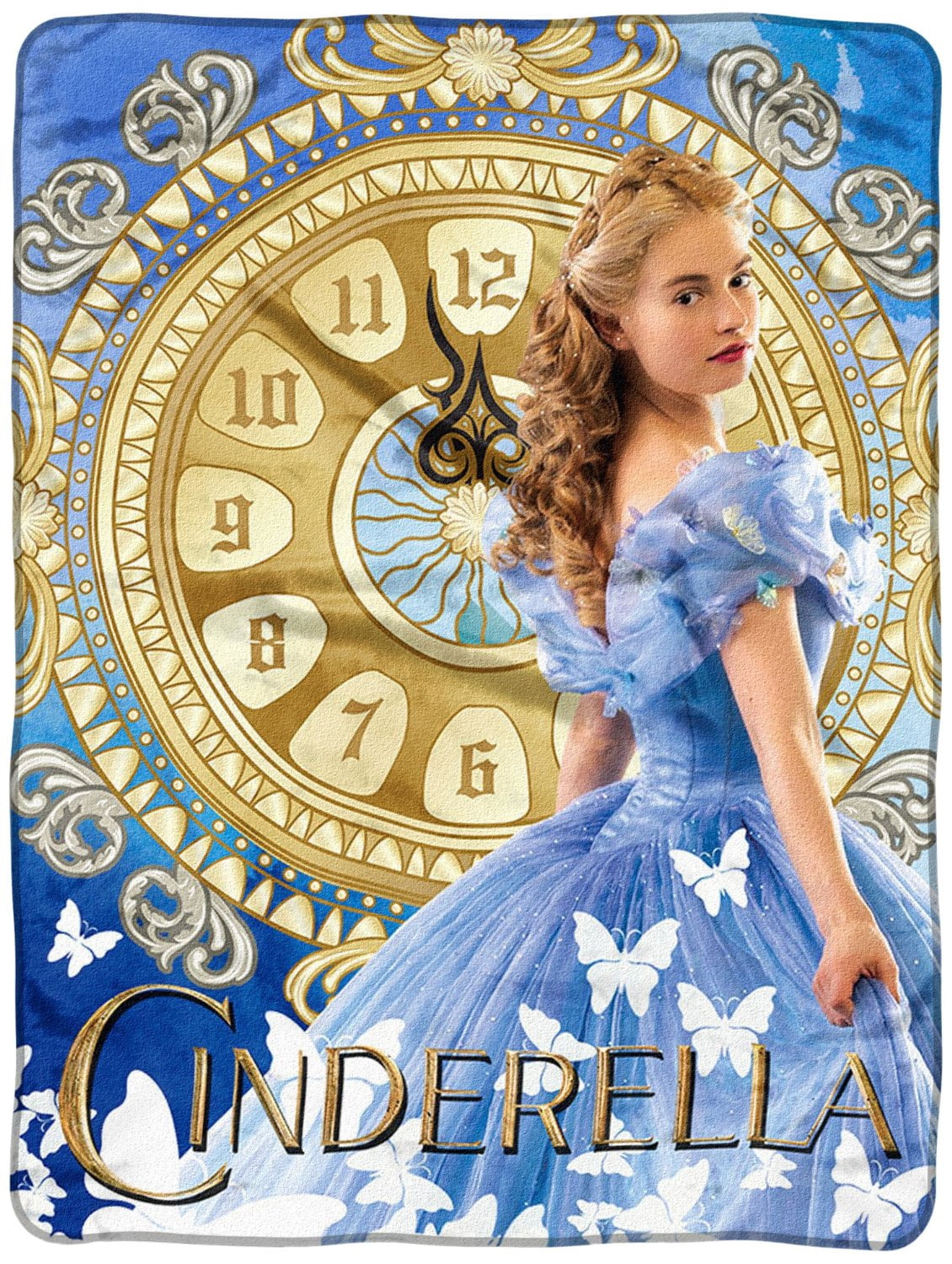Cinderella - Clock Strikes Twelve - Disney 46x60 inch Micro Raschel ...