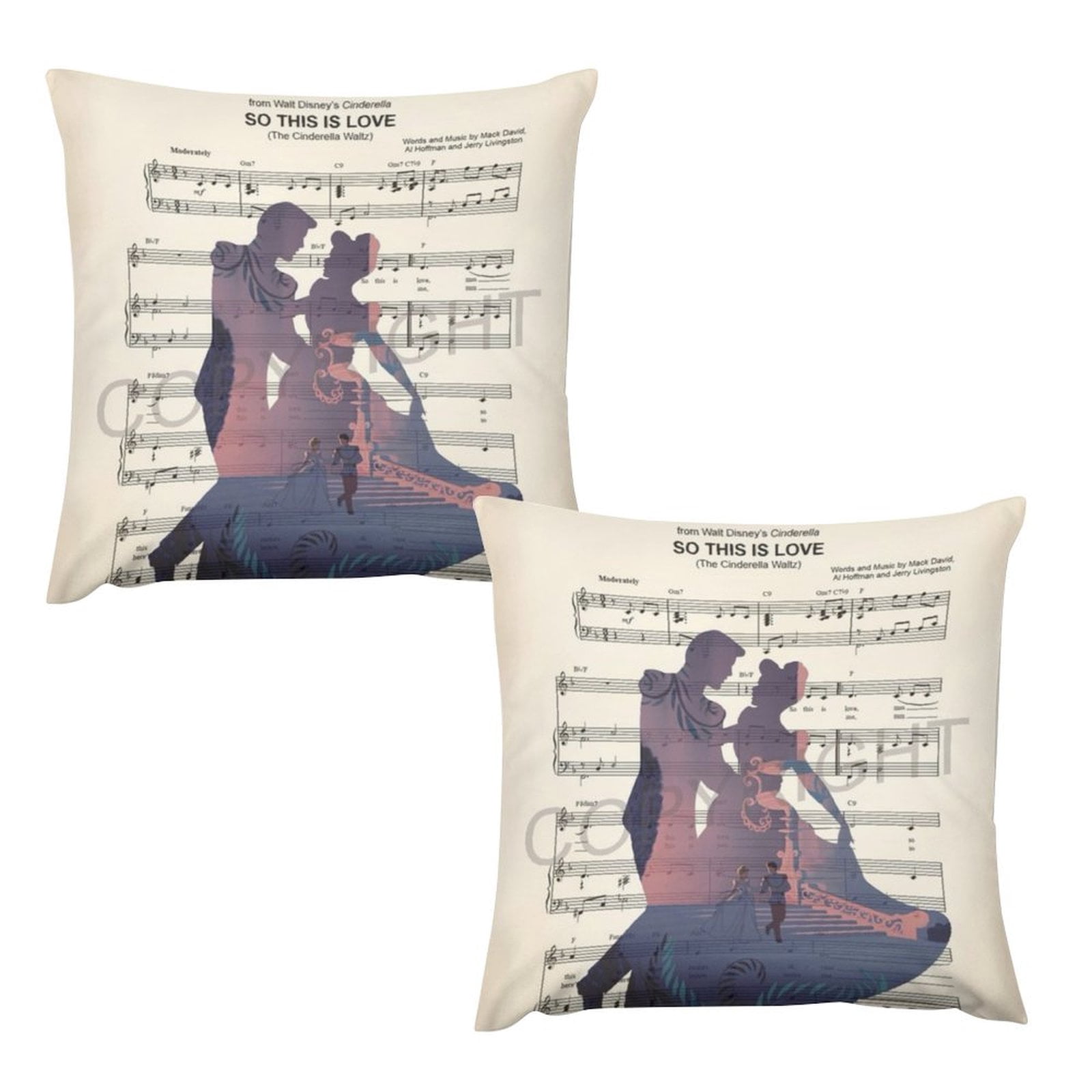 Cinderella Cute cartoon throw pillows Cushion Case Cartoon Home Decor ...