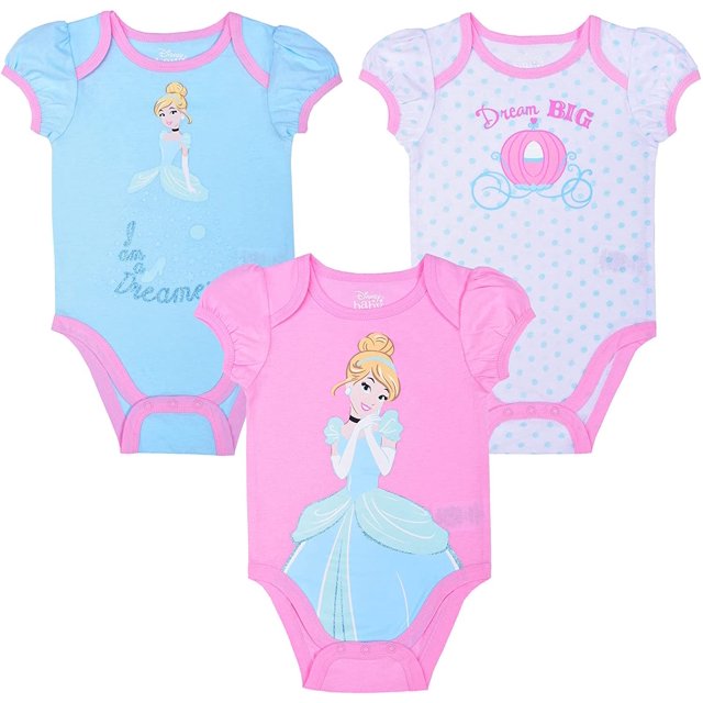 Cinderella Girls 3 Pack Character Onesie, Newborn - Walmart.com
