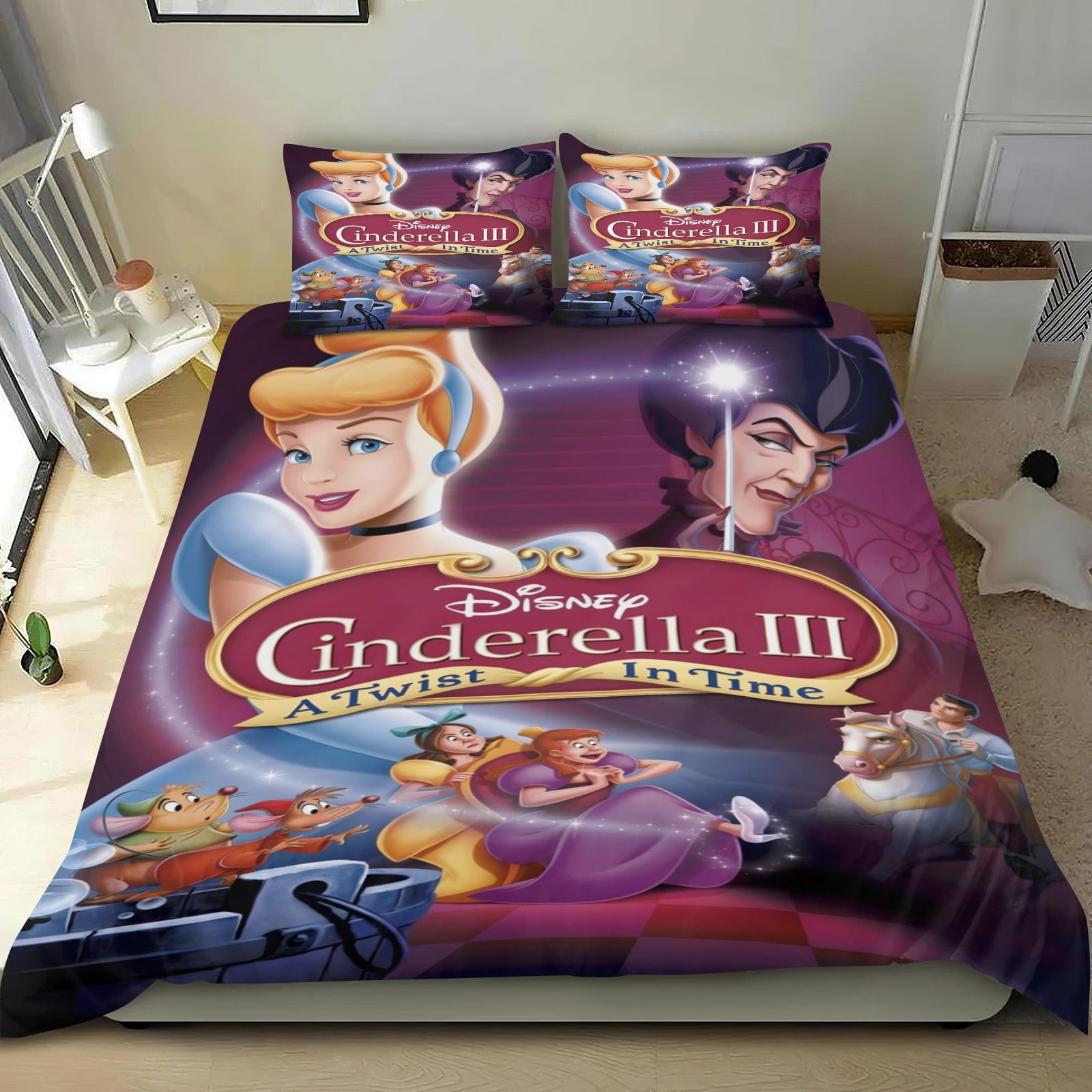 Cinderella III: A Twist in Time Bed Comforter Set 3 Pieces has an ...