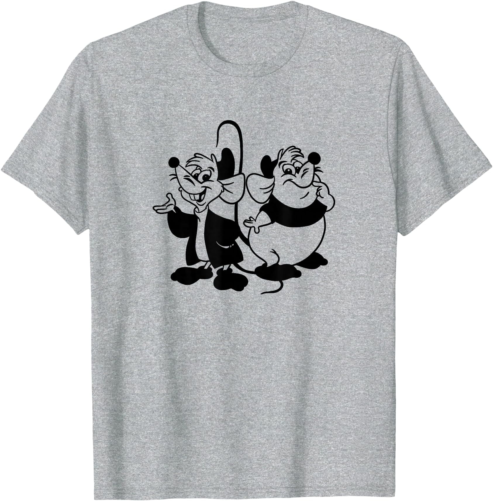 Cinderella Jaq & Gus Simple Outline DTG Print Unisex T-Shirt,Sport Grey ...