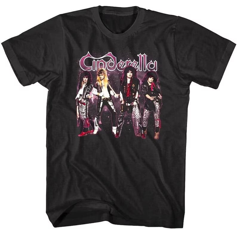 Cinderella Men's T Shirt Glam Metal Band Photo Retro Graphic Tee ...