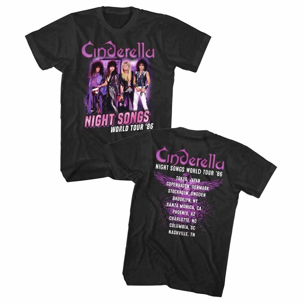 Cinderella Night Songs Album World Tour 1986 Men's T Shirt Glam Rock ...