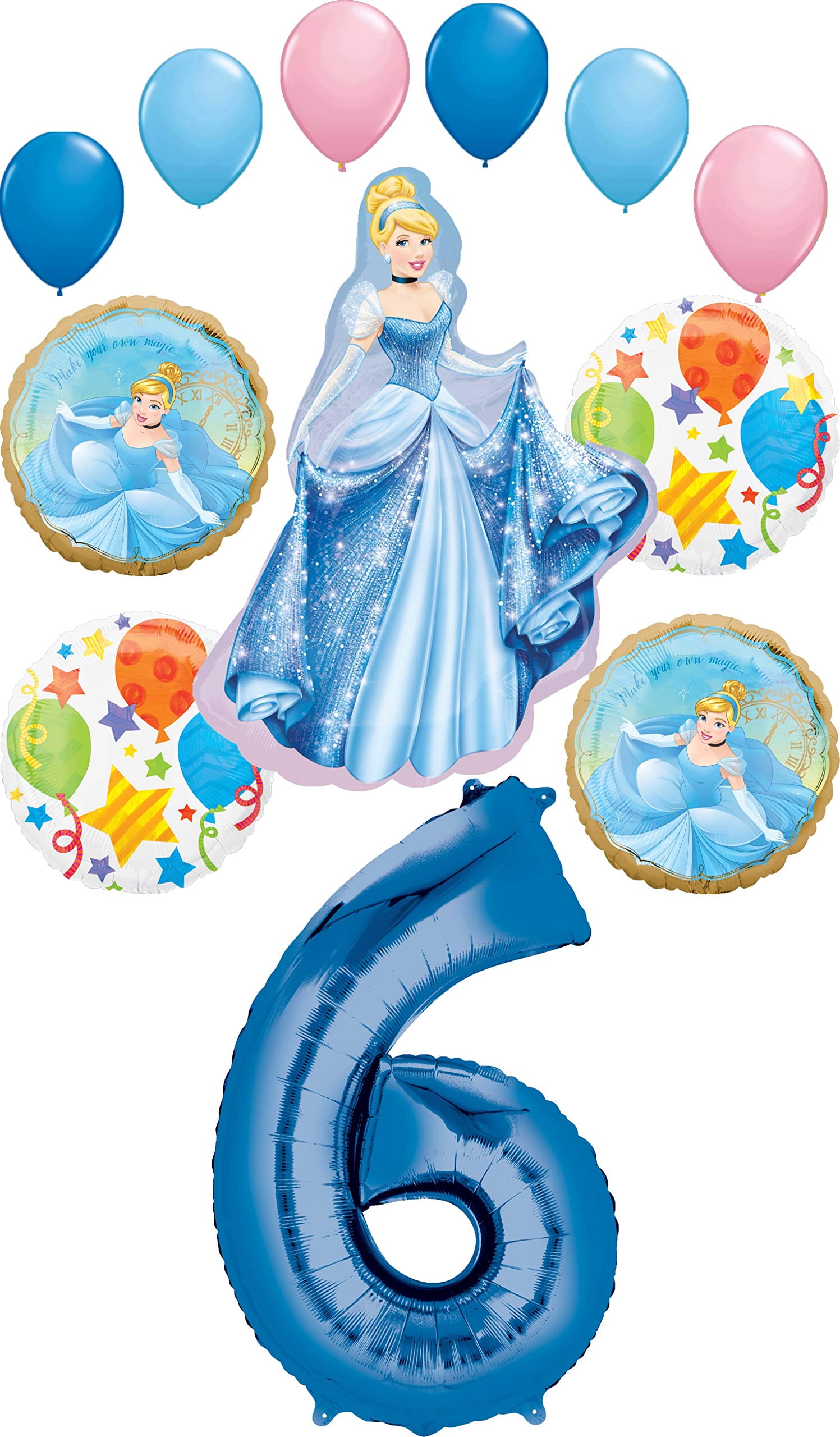 Cinderella Party Supplies Princess 6th Birthday Balloon Bouquet ...