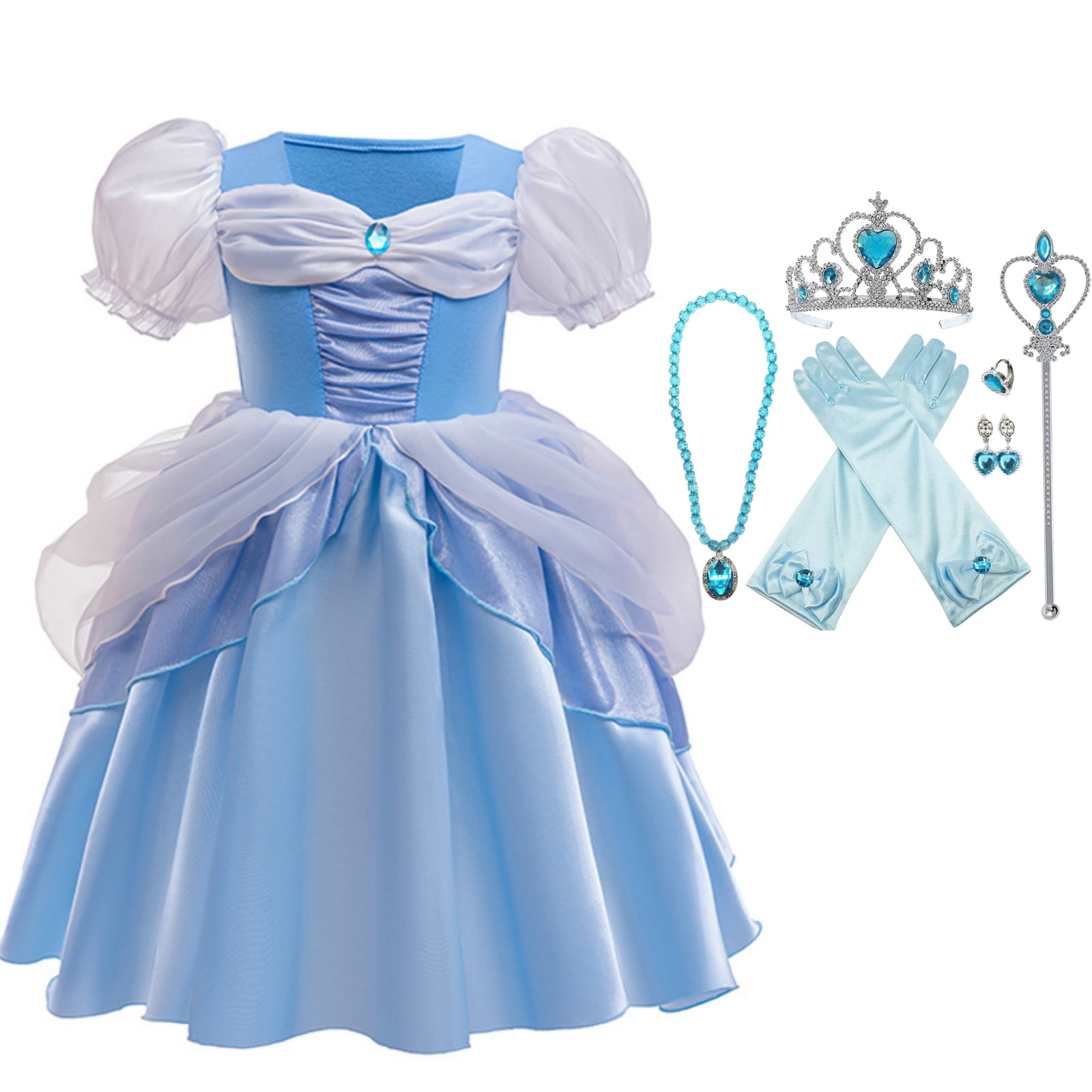 Cinderella Princess Dress Girls Halloween Party Cosplay Costume Toddler ...