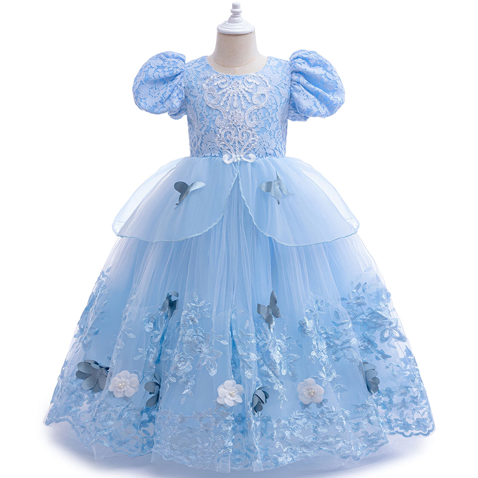 Cinderella Princess Dress for Girls 5-6 Kids Dress Up Costume Outfit ...