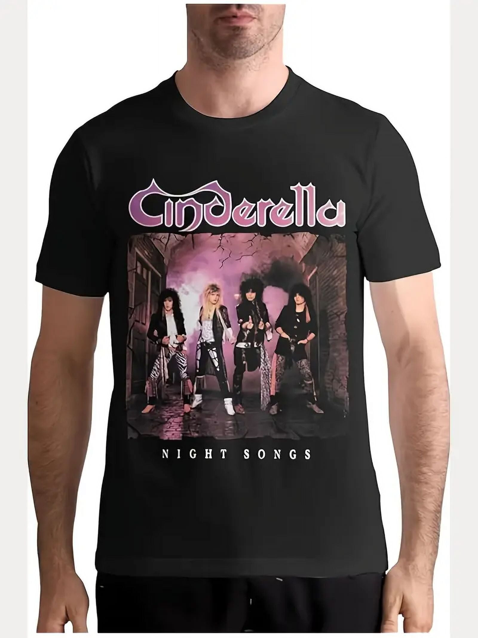 Cinderella Rock Band Men's Graphic T-Shirt - 100% Cotton Crew Neck ...