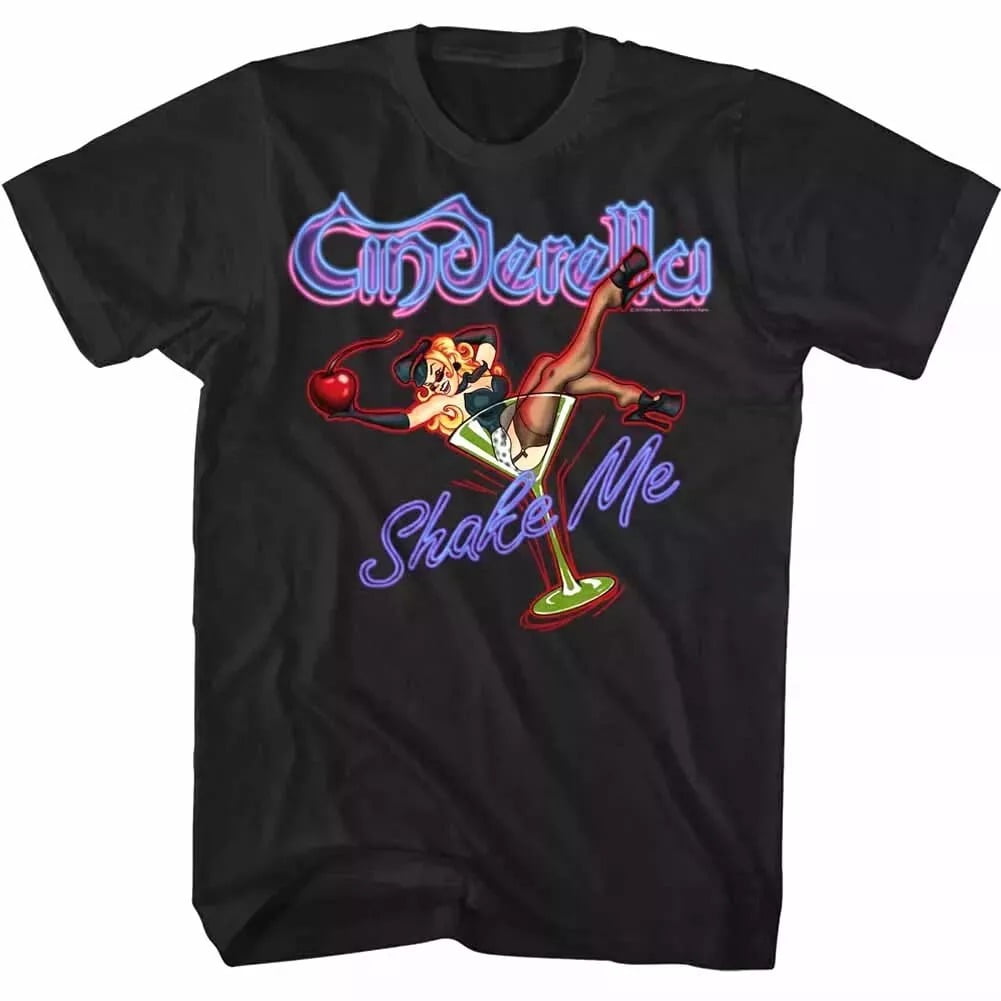 Cinderella Shake Me Album Cover Art Men'S T Shirt Cocktail Glam Rock ...