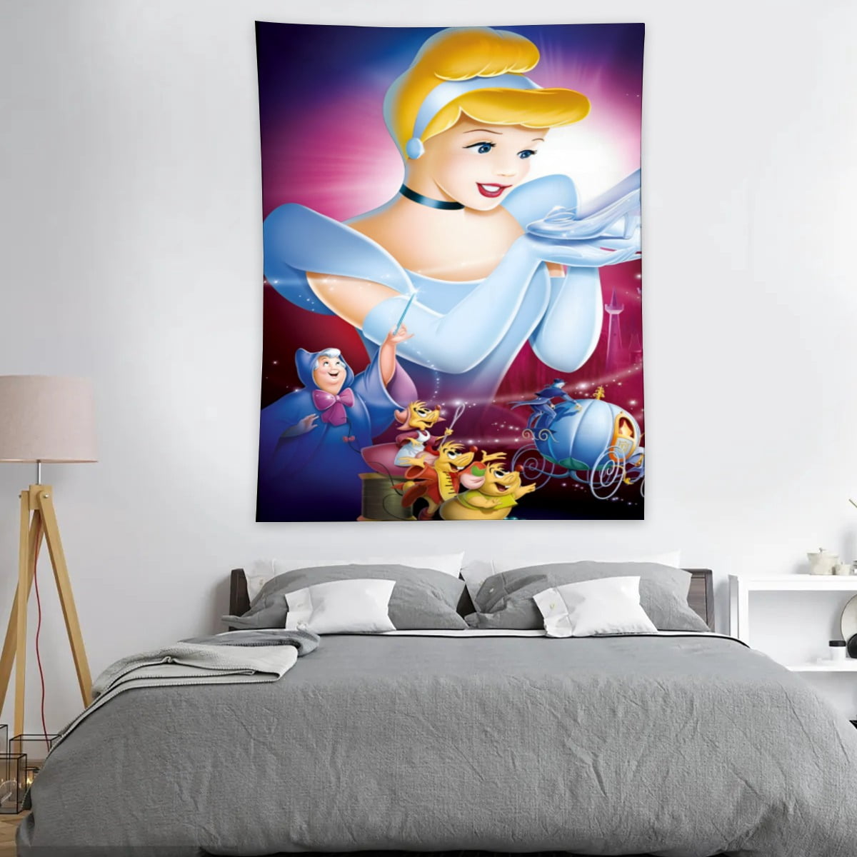 Cinderella Tapestry Gift Wall Hanging Backdrop for Room Bedroom Girls ...