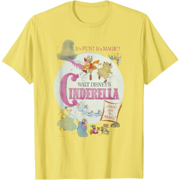 Cinderella Vintage Classic Movie Poster DTG Print Unisex T-Shirt ...