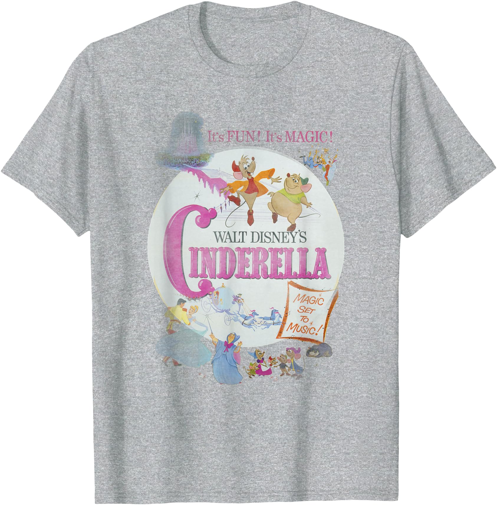 Cinderella Vintage Classic Movie Poster DTG Print Unisex T-Shirt,Sport ...