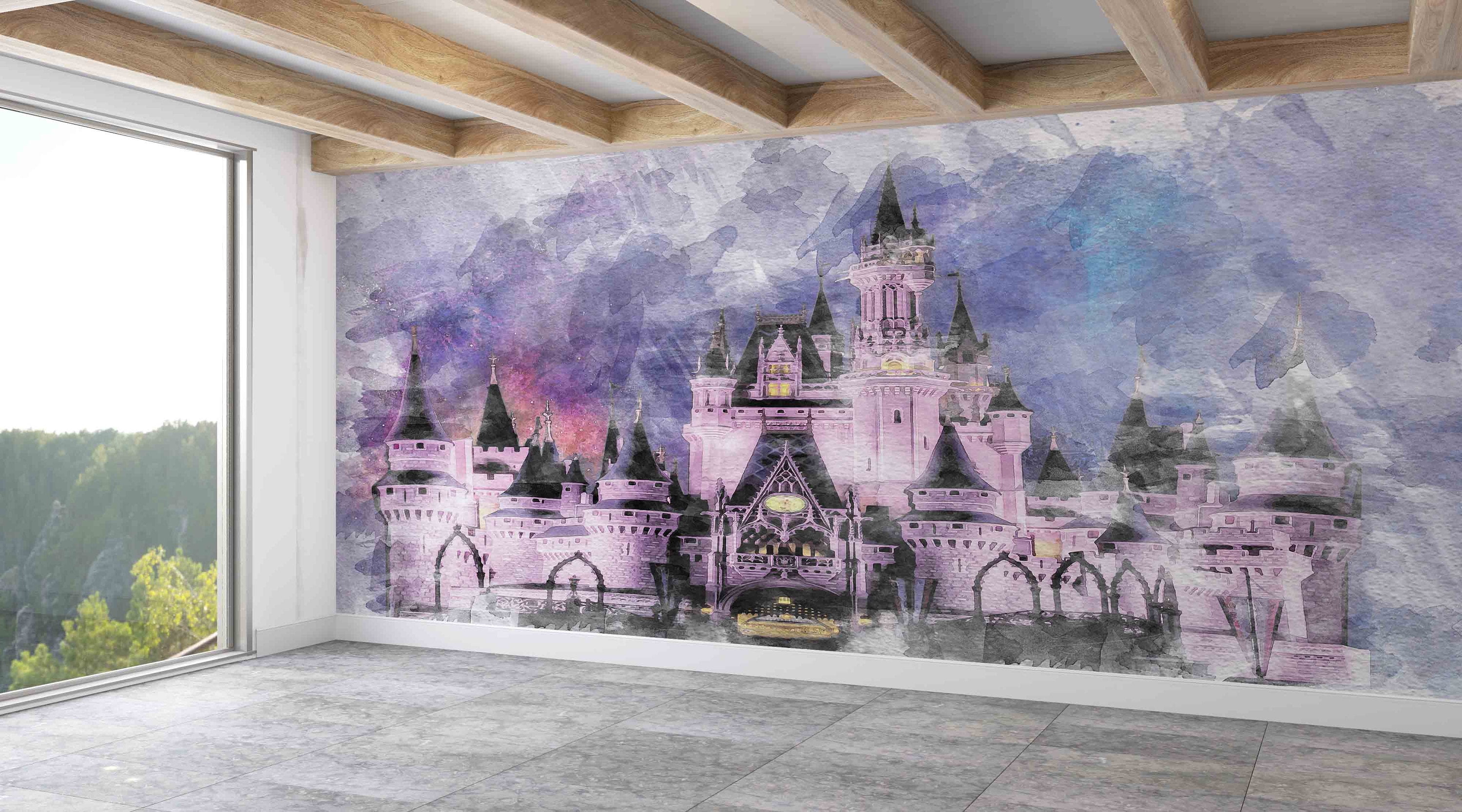 Cinderella Wallpaper, Wallpaper Wall Art, Girl Wall Painting, Modern ...