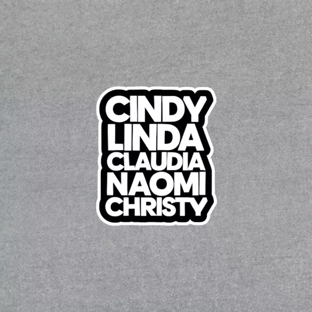 Cindy Linda Claudia Naomi Christy Name Sticker - Bold Retro Typography ...
