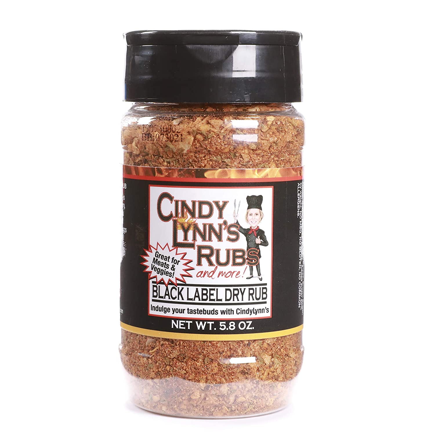 Cindy Lynn’s Black Label Dry Rub and Seasoning, 5.5 oz (Pack of 1), Use ...