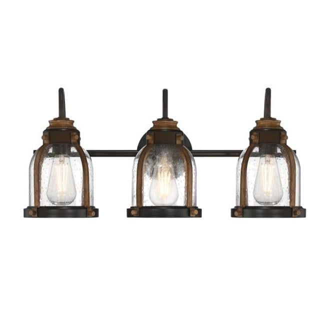 Cindy Three-Light Indoor Wall Fixture with Barnwood Accents, Oil-Rubbed ...