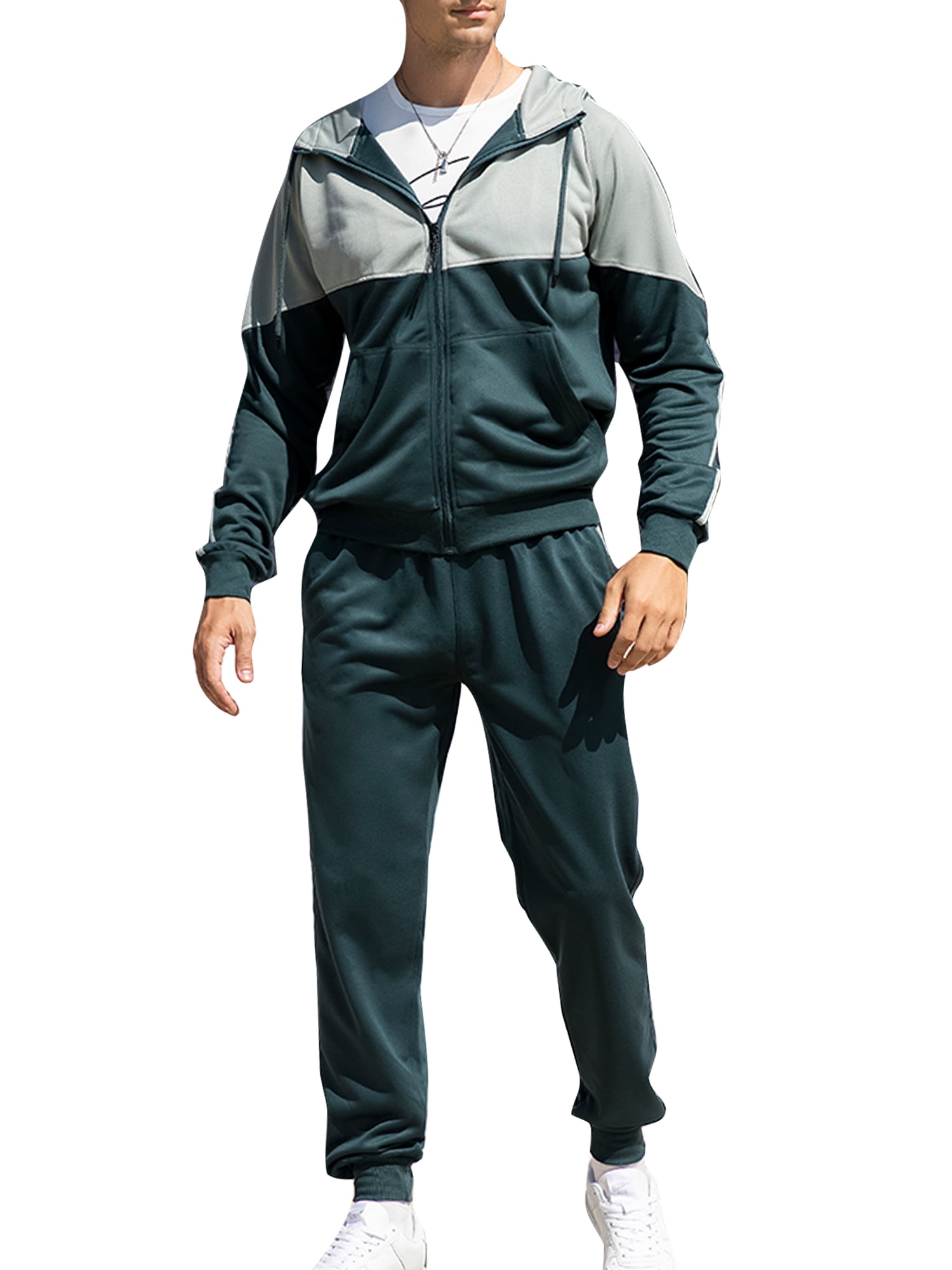 Cindysus Men Casual 2 Pcs Tracksuit Set Mens Lounge Jogger Sets Two ...